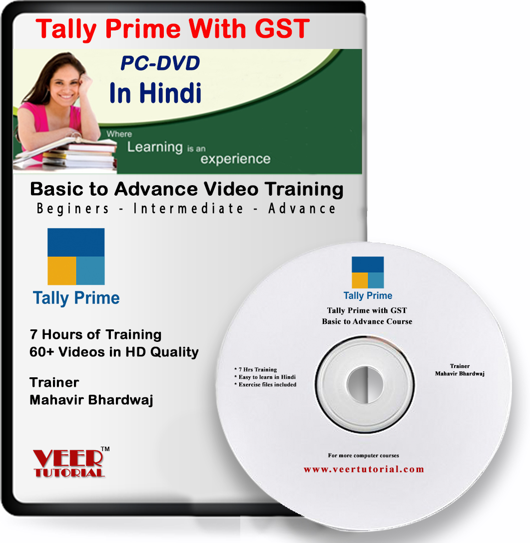 Learn Tally Prime Tutorial Video Course DVD in Hindi - veertutorial